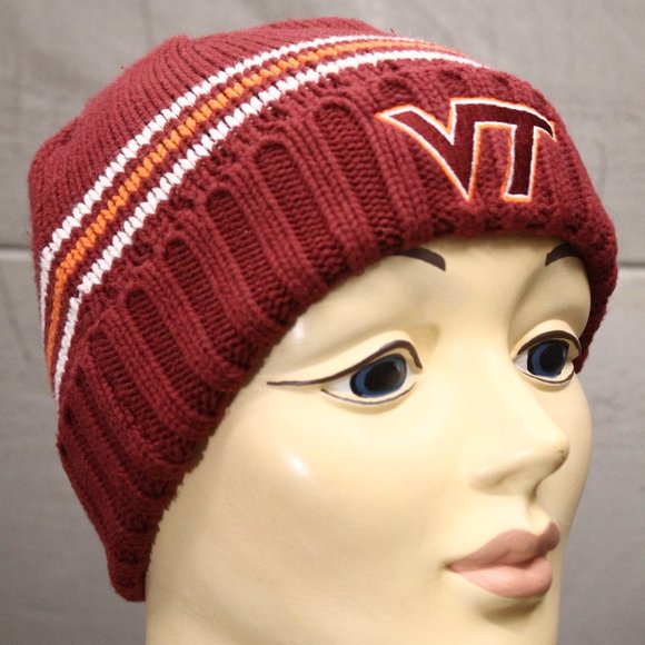 adidas | Accessories | Adidas Knit Vt Virginia Tech Hokies Logo Team ...